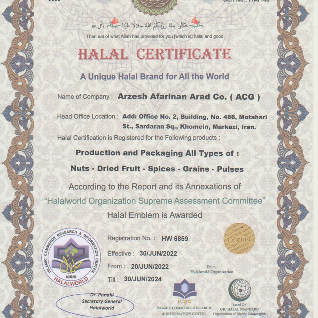 Certificates - ACG Foods